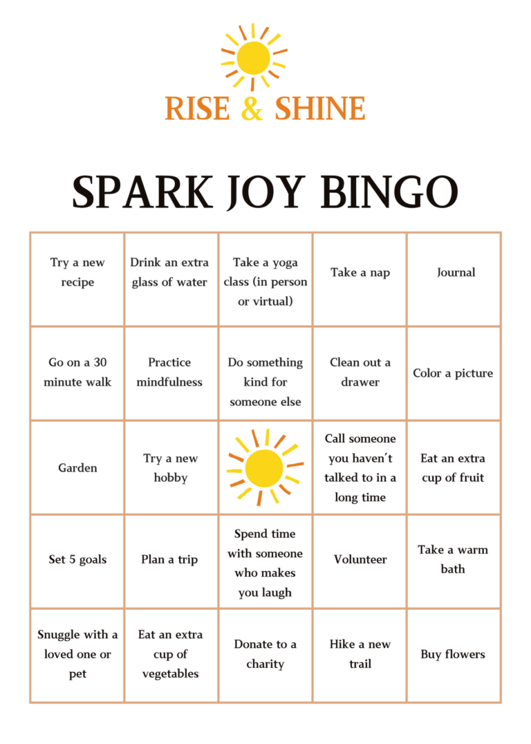 Spark Joy BINGO: Bring Enjoyment to Your Life - Welcome to Rise and ...